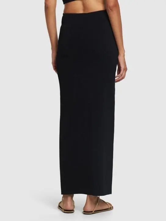 Christopher Esber High Waist Rib Jersey Skirt - Black