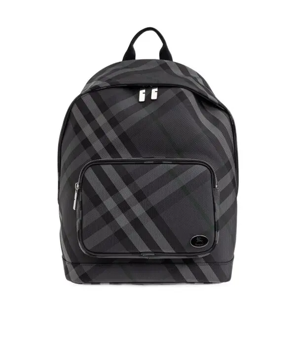 Burberry Grid Check Backpack - Black