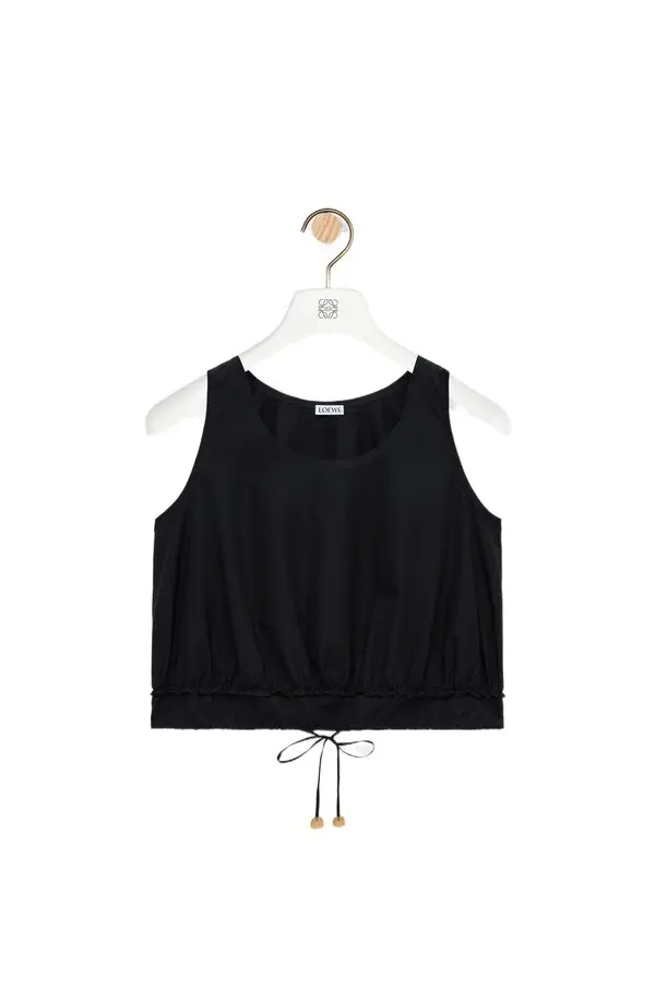 Loewe Sleeveless Drawstring Top - Black