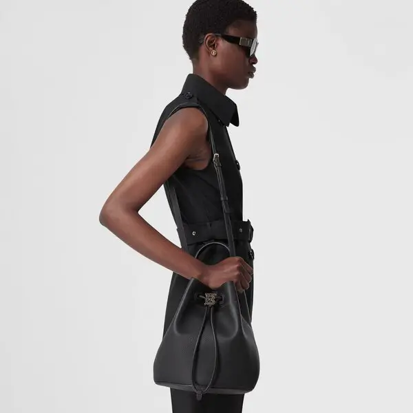 Burberry Small Tb Bucket Bag - Black