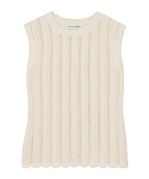 Altuzarra Ribbed Open-knit Organic Cotton Top