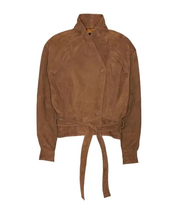 ROTATE BY BIRGER CHRISTENSEN Belted Leather Bomber Jacket