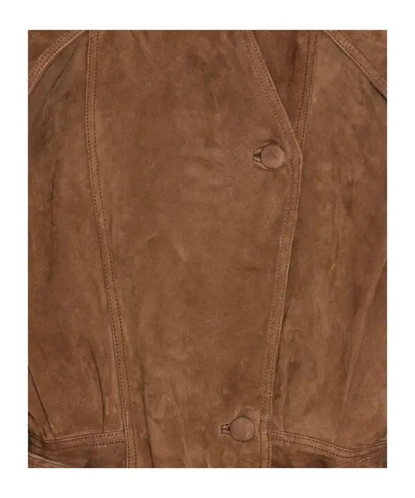 ROTATE BY BIRGER CHRISTENSEN Belted Leather Bomber Jacket