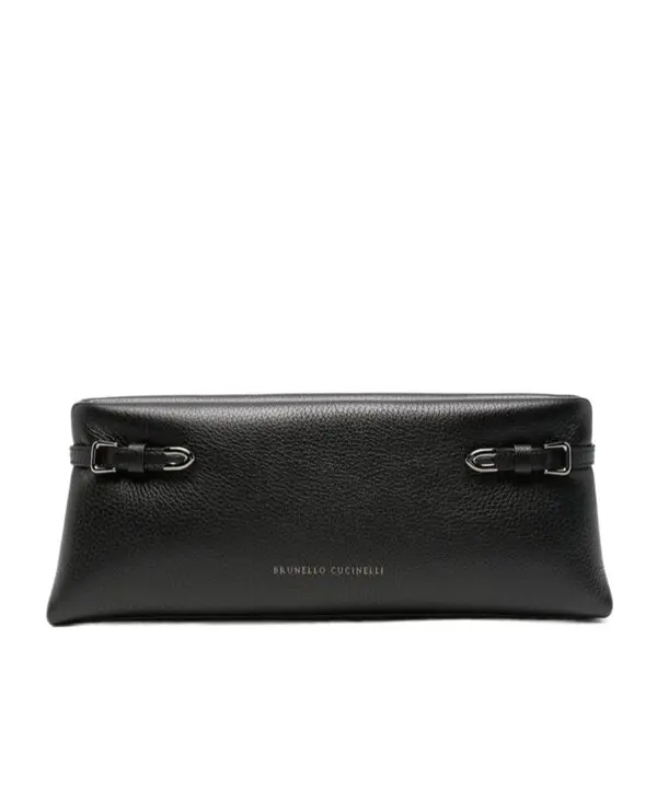 Brunello Cucinelli Leather Clutch Bag - Black