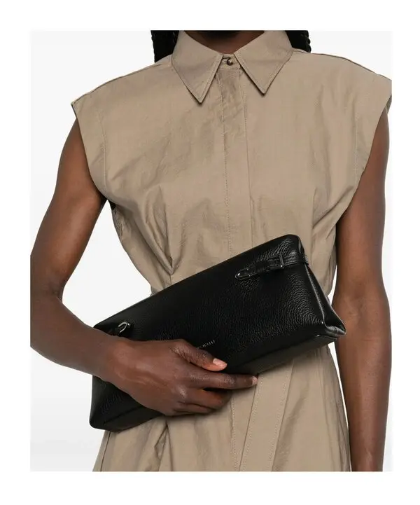 Brunello Cucinelli Leather Clutch Bag - Black