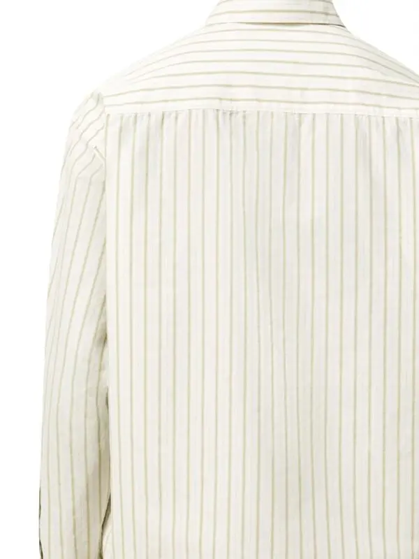 AMI Paris De Coeur Striped Boxy Shirt - White