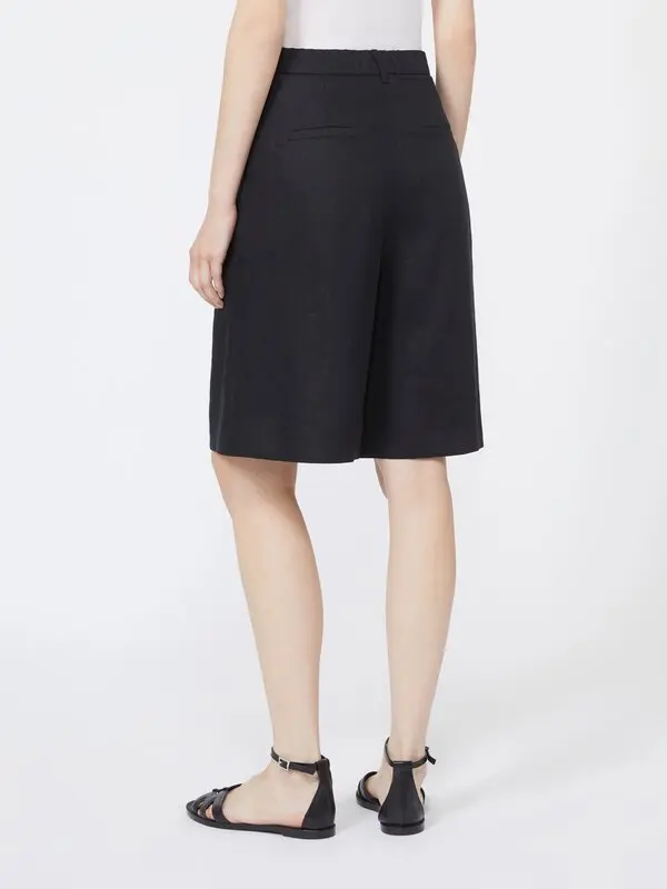 Max Mara Linen Bermuda Shorts - Black