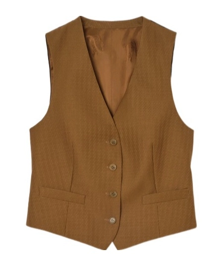 Burberry Single-breasted V-neck Tailored Waistcoat - Hazelnut Brown