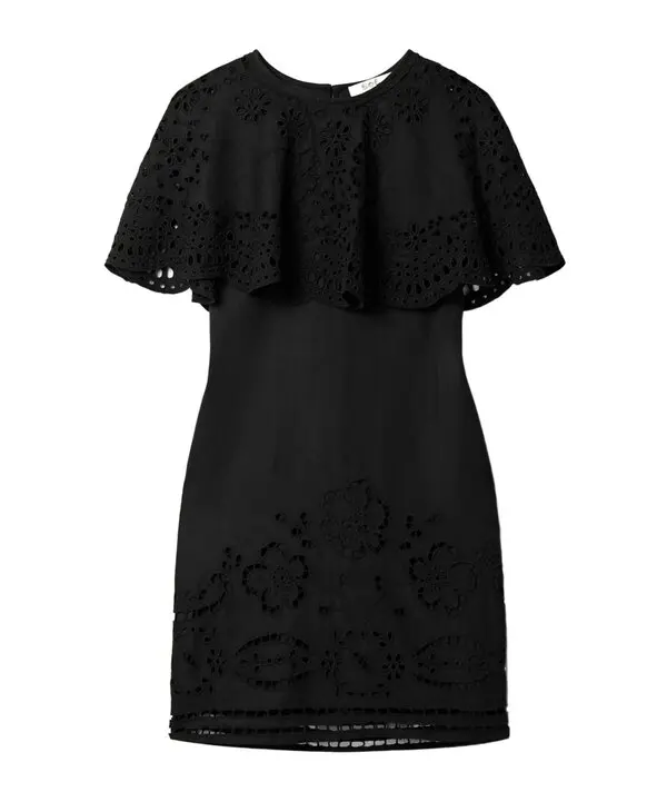 Sea Lula Layered Broderie Anglaise Mini Dress - Black