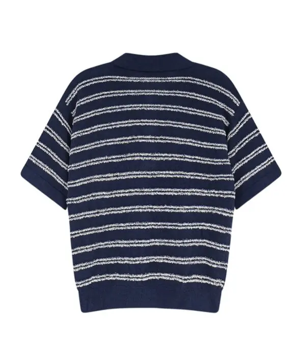 Moncler Striped Knit Polo Shirt