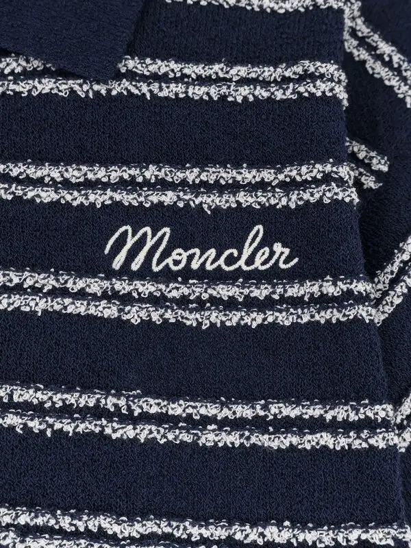 Moncler Striped Knit Polo Shirt