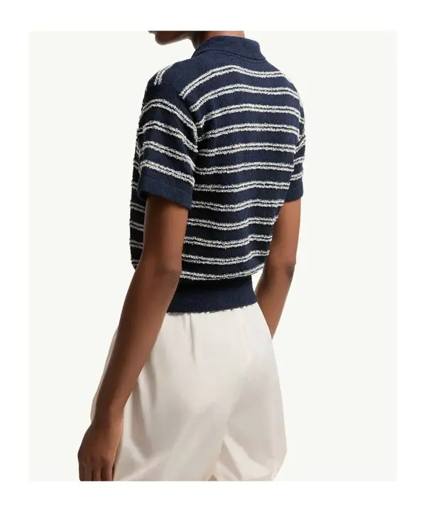 Moncler Striped Knit Polo Shirt