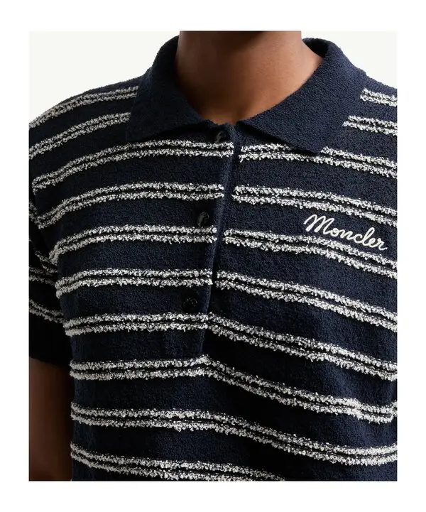 Moncler Striped Knit Polo Shirt