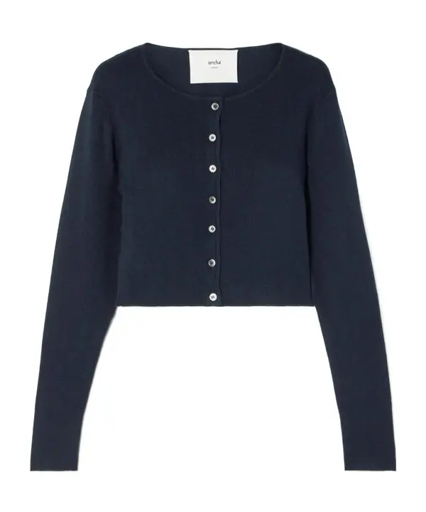 Arch4 Round Neck Long Sleeve Cardigan