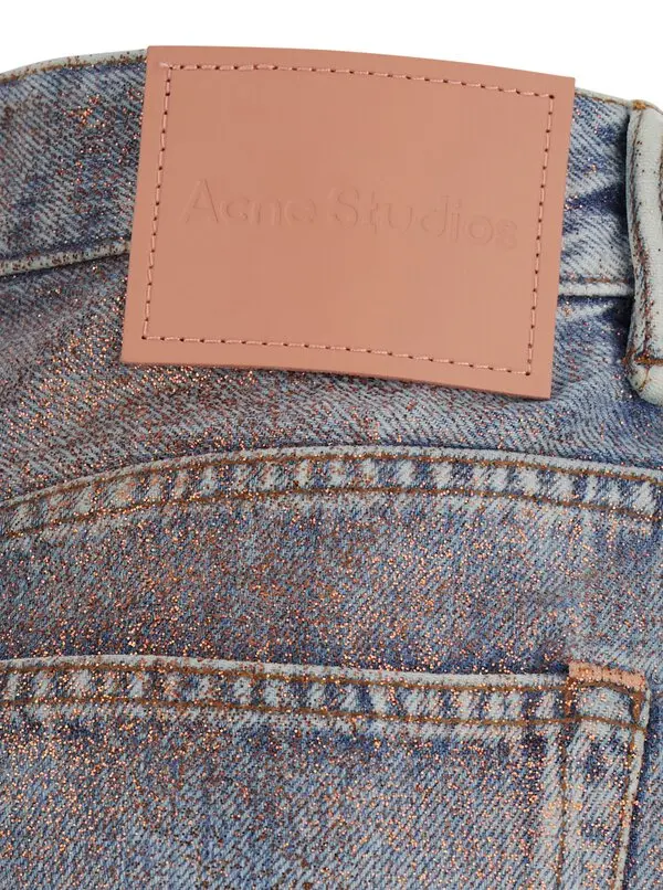 Acne Studios Judda Glitter Denim Shorts - Blue