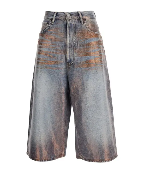 Acne Studios Judda Glitter Denim Shorts