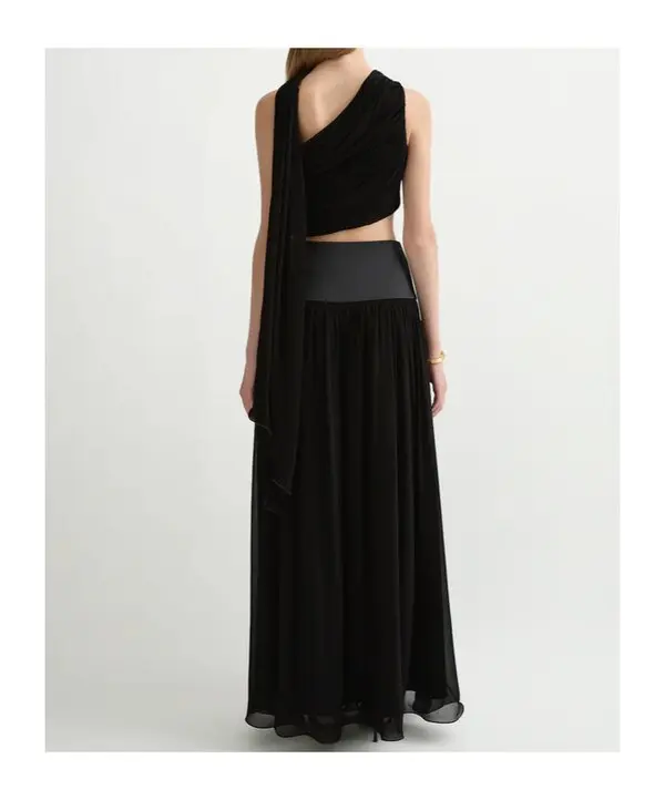 Posse Solene Draped One-shoulder Top - Black