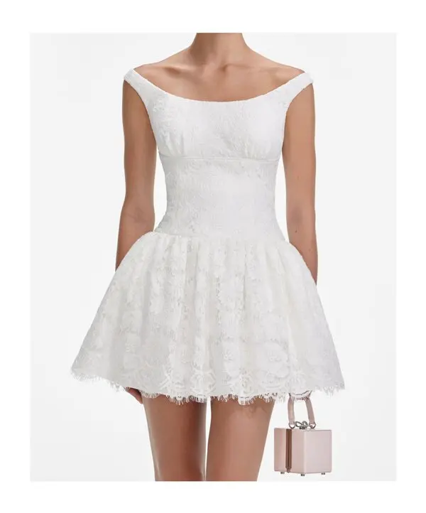 SELF-PORTRAIT Floral Lace Mini Dress