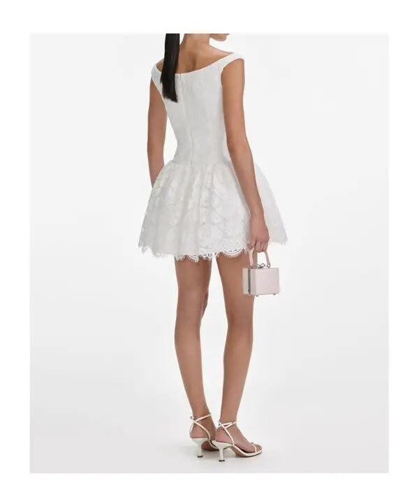 SELF-PORTRAIT Floral Lace Mini Dress