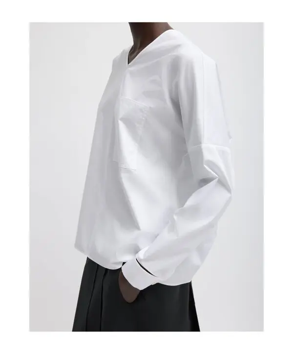 Tibi Oversized Cutout Cotton-poplin Shirt - White