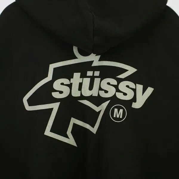 StÜssy Graphic Zip-up Hoodie - Black
