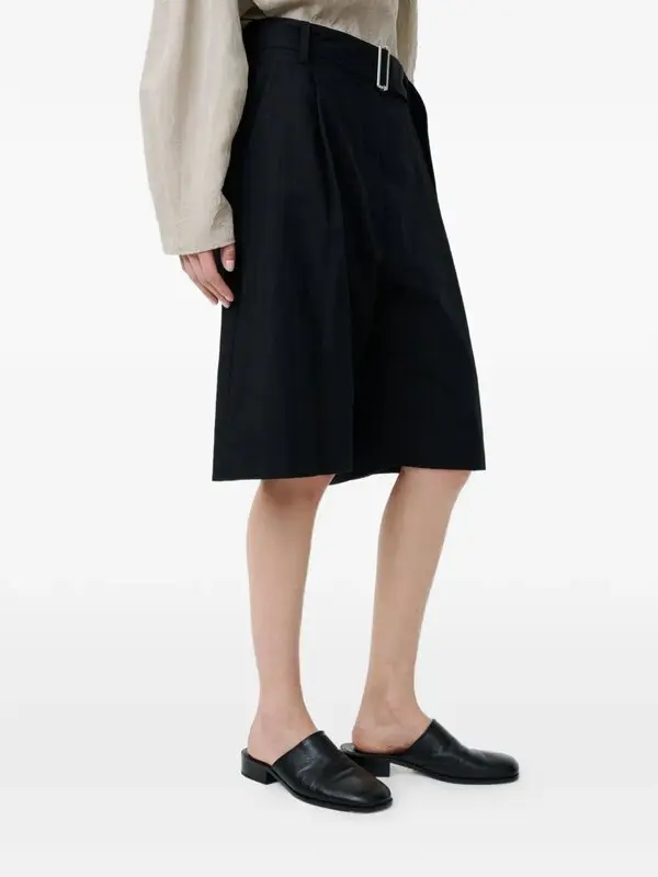 Studio Nicholson Belted Pleated Shorts - Black