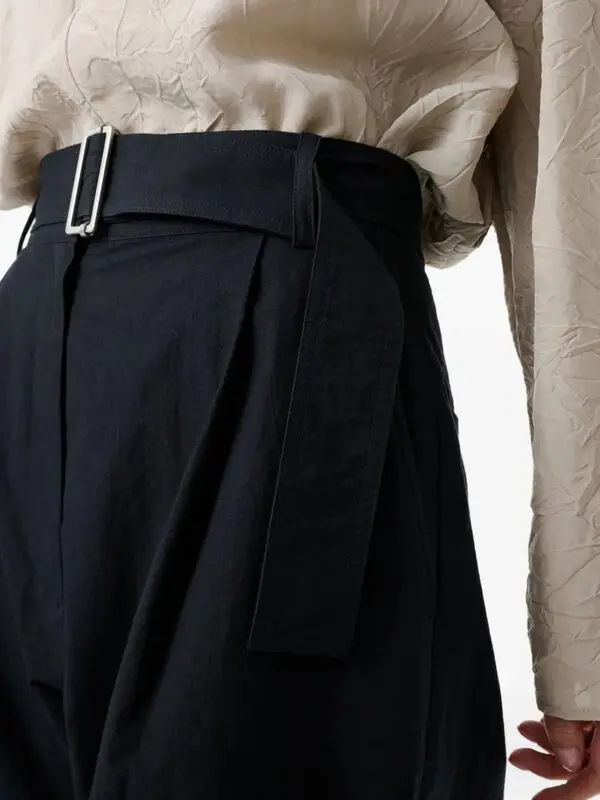 Studio Nicholson Belted Pleated Shorts - Black