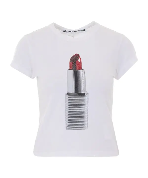 Alexander Wang Lipstick Print Crewneck T-shirt - White