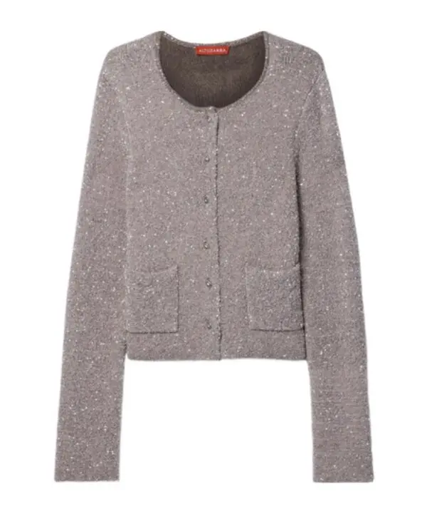 Altuzarra Sequined Knit Cardigan With Crystal Embellishments