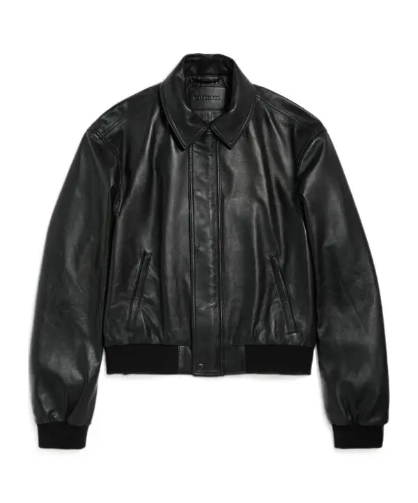 Balenciaga Leather Bomber Jacket
