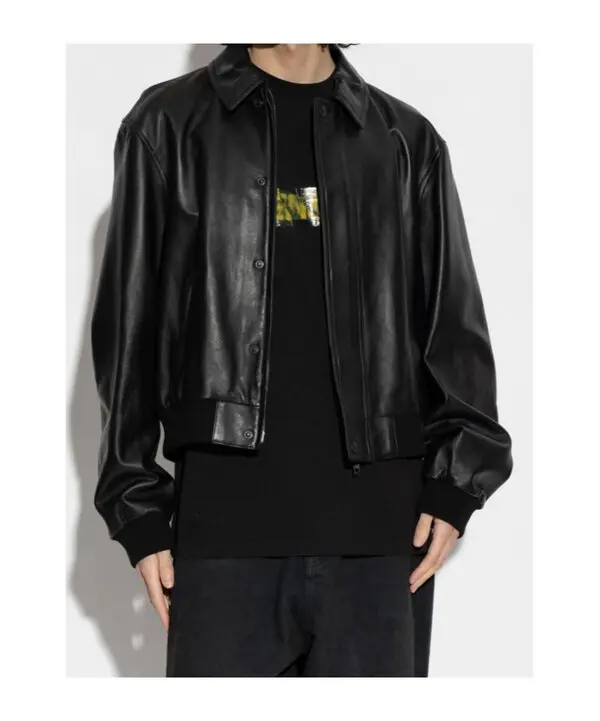 Balenciaga Leather Bomber Jacket