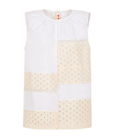 Marni Sleeveless Broderie Anglaise Top - White