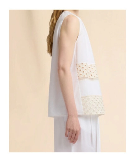 Marni Sleeveless Broderie Anglaise Top - White