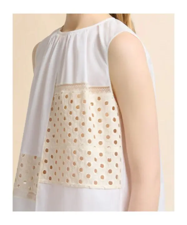 Marni Sleeveless Broderie Anglaise Top - White