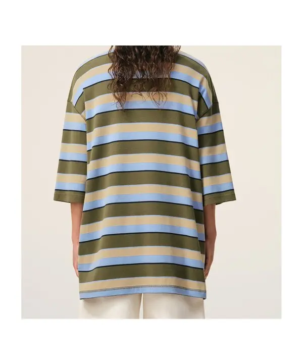 Ami Striped Patch Polo Shirt - Green