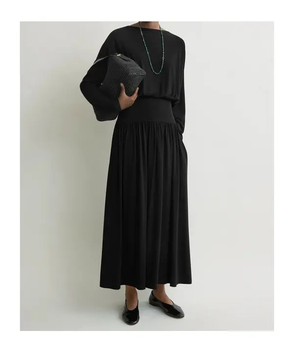 TOTEME Long-sleeved Boat Neck Dress With Pockets