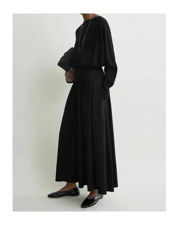 TOTEME Long-sleeved Boat Neck Dress With Pockets