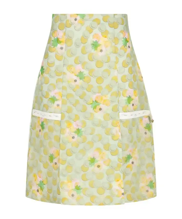 Fendi Floral Printed Midi Skirt - Green