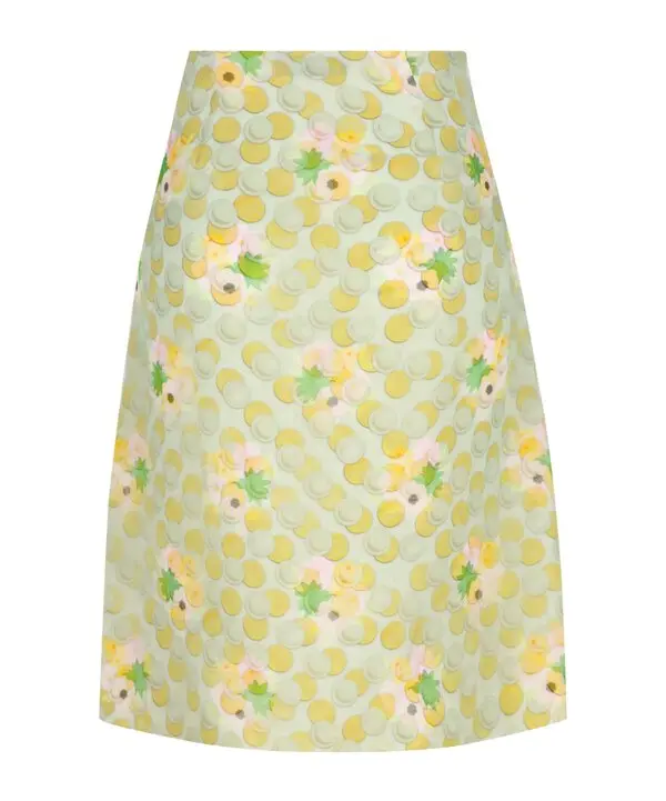 Fendi Floral Printed Midi Skirt - Green
