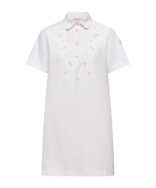 Moncler Embroidered Shirt Dress - White