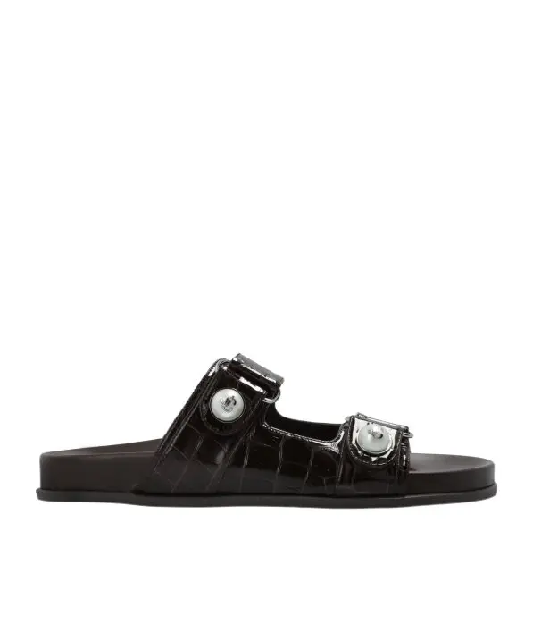JIMMY CHOO Fayence Buckled Slides