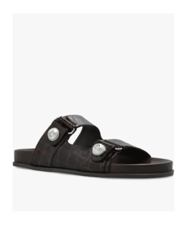 JIMMY CHOO Fayence Buckled Slides