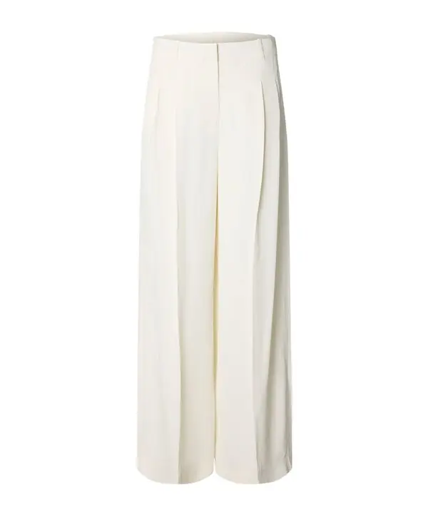 SELECTED Pleat-detail Wide-leg Trousers - White