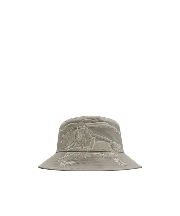 Burberry Equestrian Knight-embroidered Bucket Hat - Heron Color