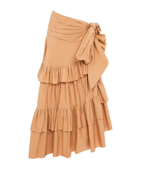 Chloé Tiered Ruffled Maxi Skirt - Nude