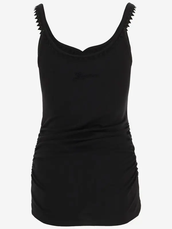 Jacquemus Le Debardeur Clavela Tank Top With Pleated Details - Black