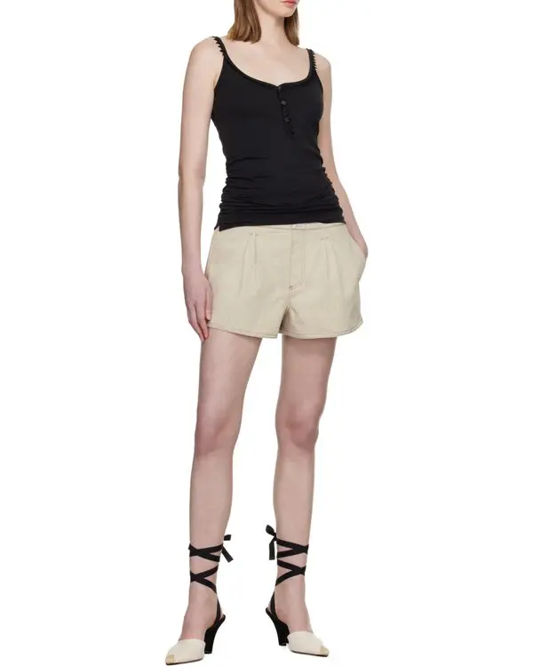 Jacquemus Le Debardeur Clavela Tank Top With Pleated Details - Black