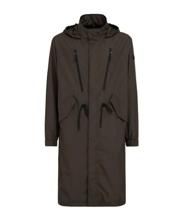 Moncler Aliso Hooded Nylon Rain Coat - Black