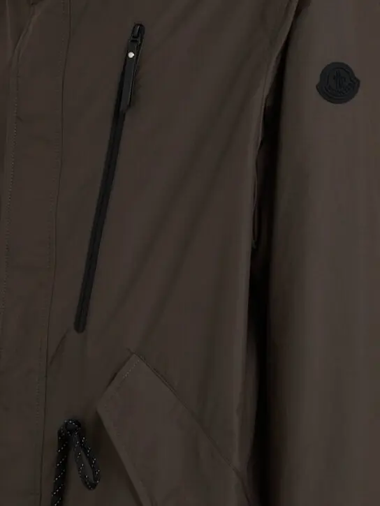 Moncler Aliso Hooded Nylon Rain Coat - Black