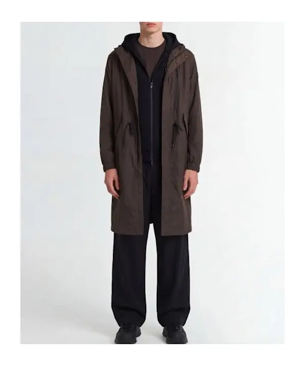 Moncler Aliso Hooded Nylon Rain Coat - Black